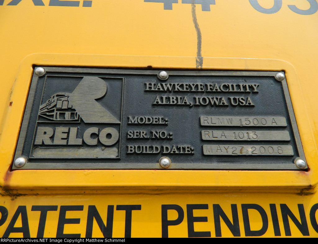 Builders Plate For The Herzog Locomotive HZGX 182